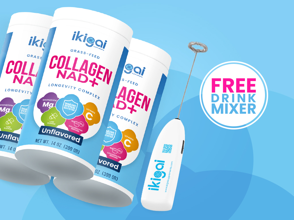 Collagen NAD+ Powder 32 Oz Functional protein Powder 3 Units | Ikigai